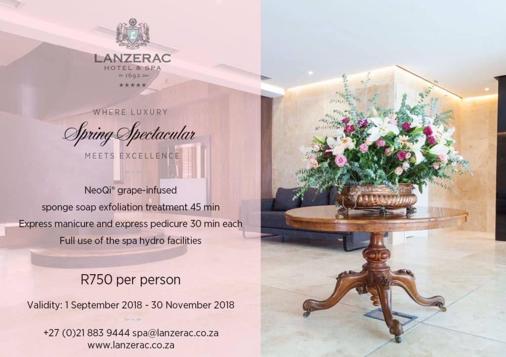 Spring Spectacular Package at the Lanzerac Spa | Lanzerac Wine Estate